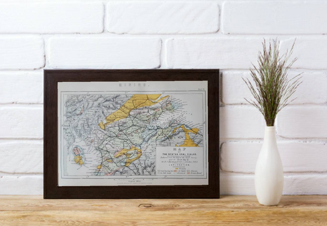 Map of the Scotch scottish Coalfields C1880. Antique Original, Ideal ...
