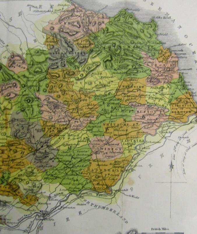 1885 Berwickshire County Map. Cartography. Original Antique - Etsy UK