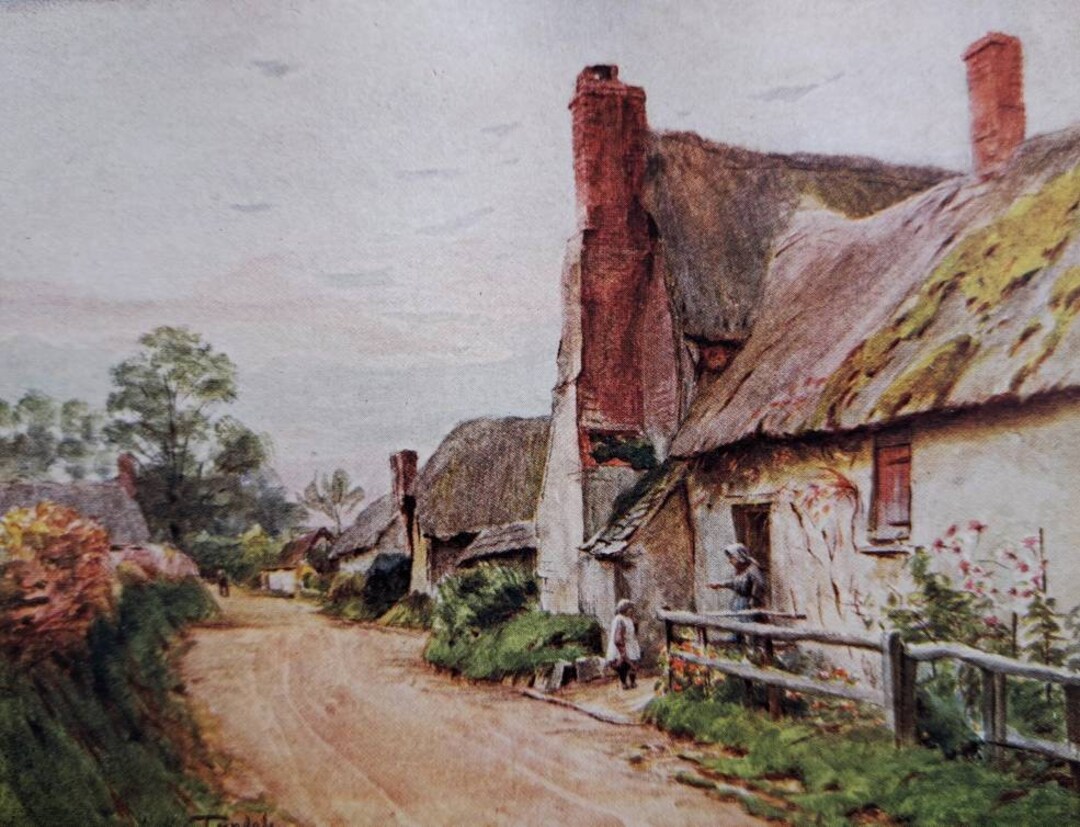 1906 Cottage at Tincleton Near Dorchester Print. Artist: Walter Tyndale ...