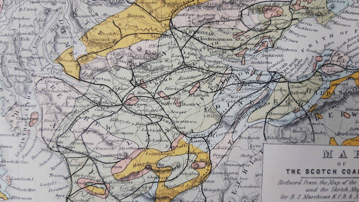 Map of the Scotch scottish Coalfields C1880. Antique Original, Ideal ...