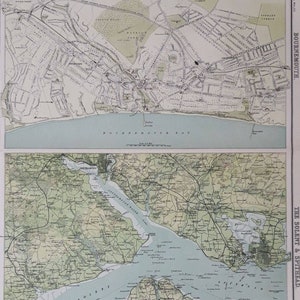 1898 Bournemouth Map; Solent & Spithead Map. Split Map. Dorset ...