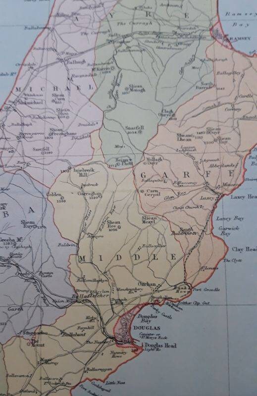 1895 Antique Isle of Man Map, Manx Map. Original Map, Victorian Print ...