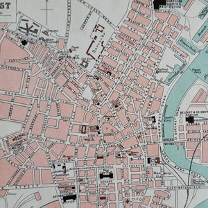 Belfast/cork City Map 1904 Antique Irish County/city Cartography ...