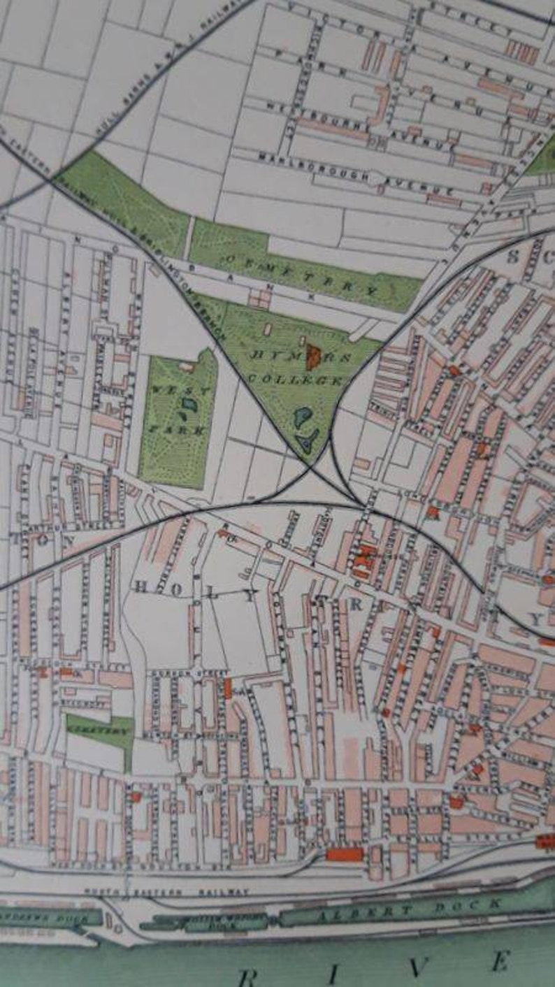 1895 Antique Hull City Map. English County/city. Original Map ...