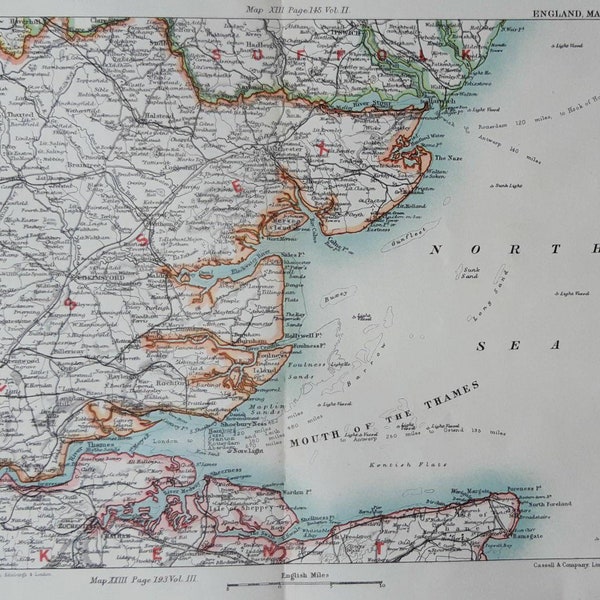 Antique Map Sheppey - Etsy