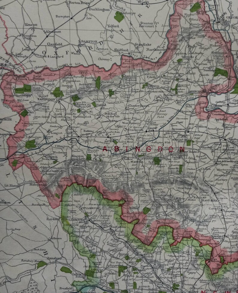 1922 Berkshire County Map. Large Size Original. 100 Years Old. English ...