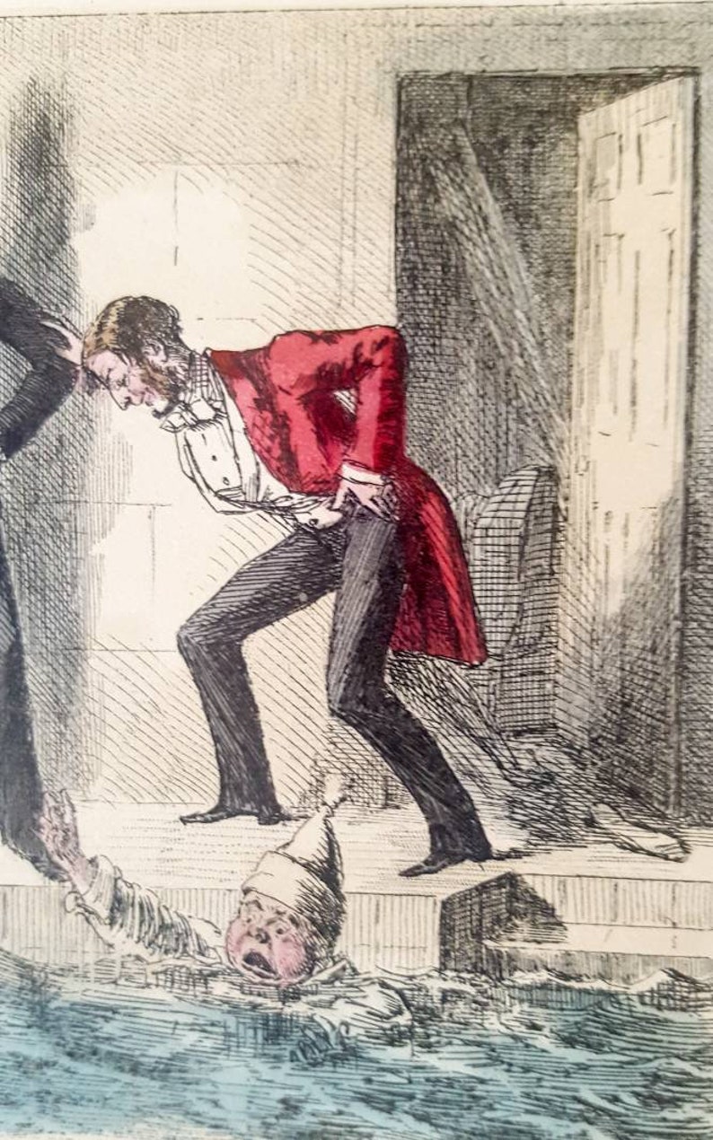 1854 Original Comic Print. John Leech Illustration. Mr Jorrocks Has a ...