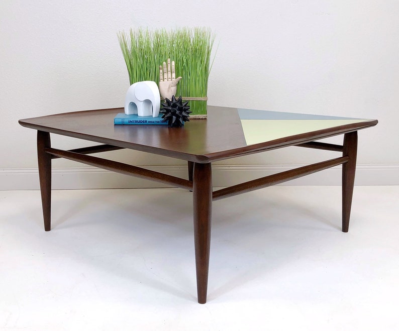 MID CENTURY Square Walnut Coffee Table. Bassett Artisan Line. - Etsy
