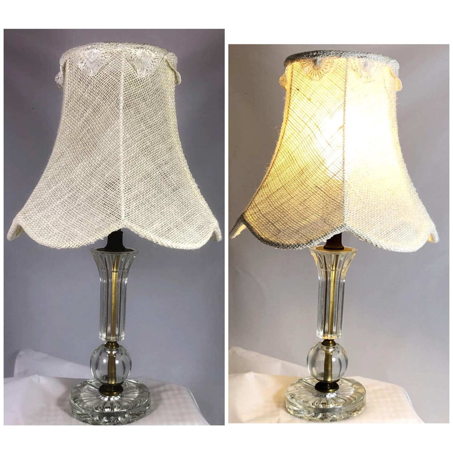 VINTAGE LAMP and Deconstructed Shade Cherub Nursery Cottage Chippy ...
