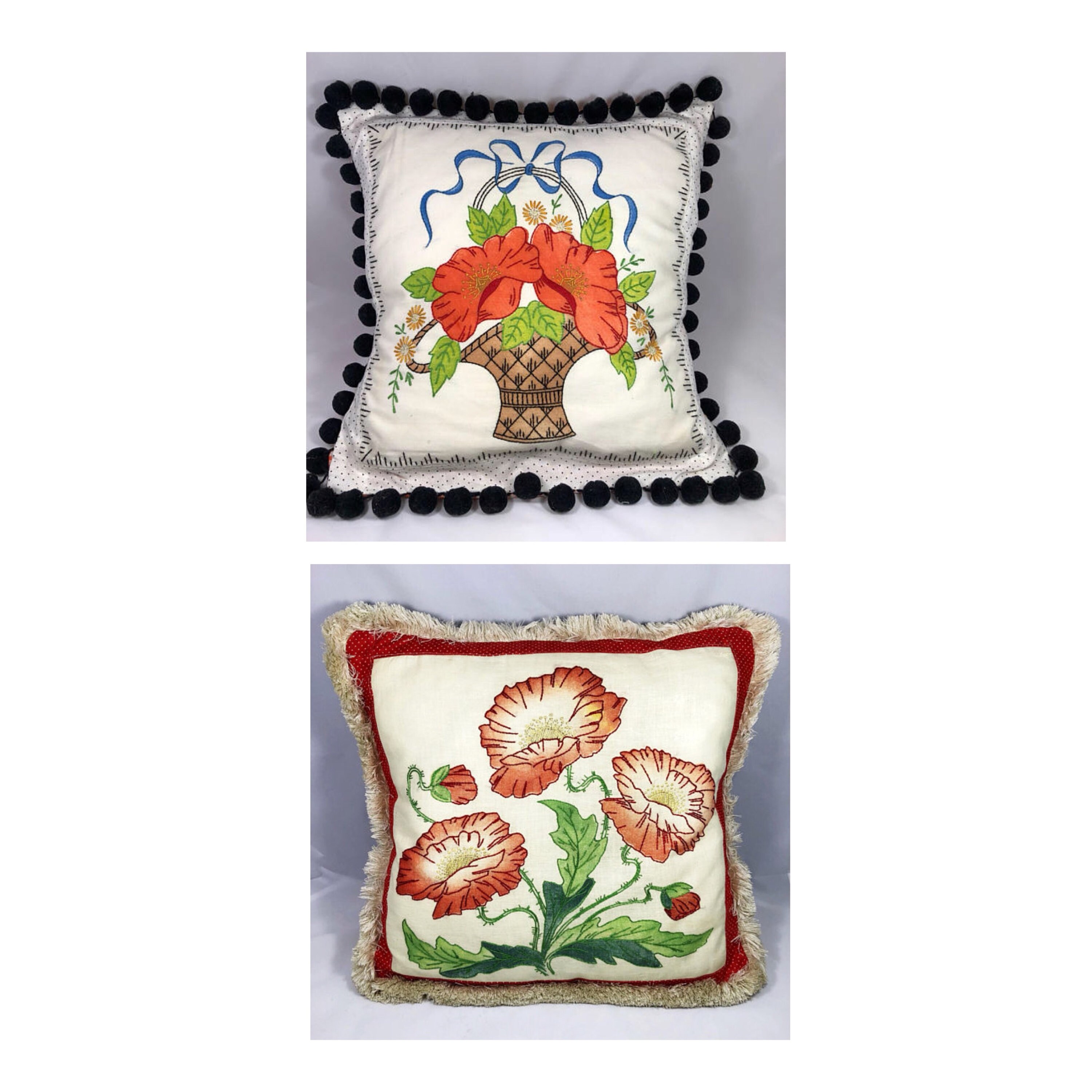 VINTAGE HAND Guest Towel Set Appliqué Cottage Style Farmhouse Romantic ...