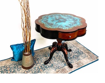 Turquoise Inlay Table | Etsy