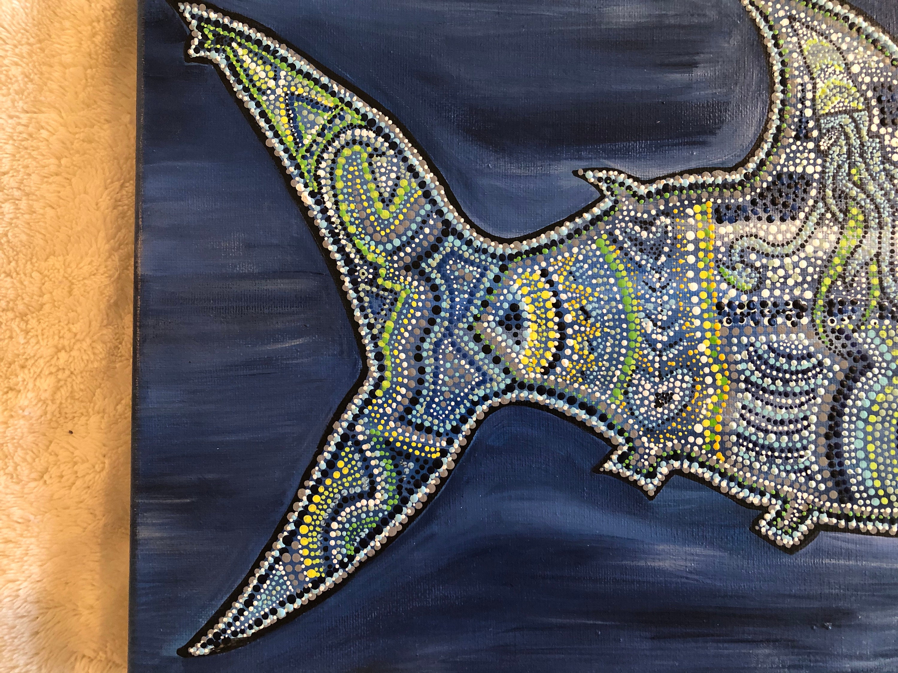 Shark Painting Pointillism - Etsy