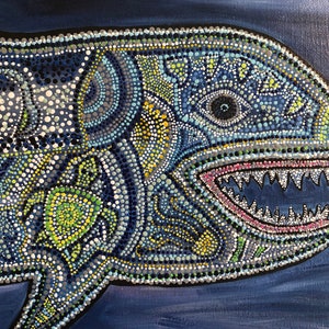 Shark Painting Pointillism | Etsy
