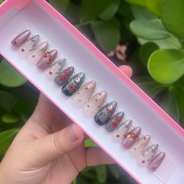 Halloween Press on Nails - Etsy