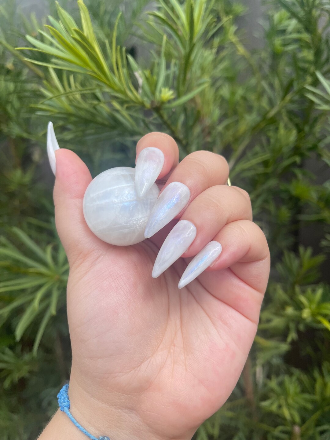 Rainbow Moonstone Press on Nails - Etsy
