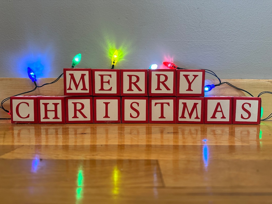 Cardstock Merry Christmas Blocks - Etsy