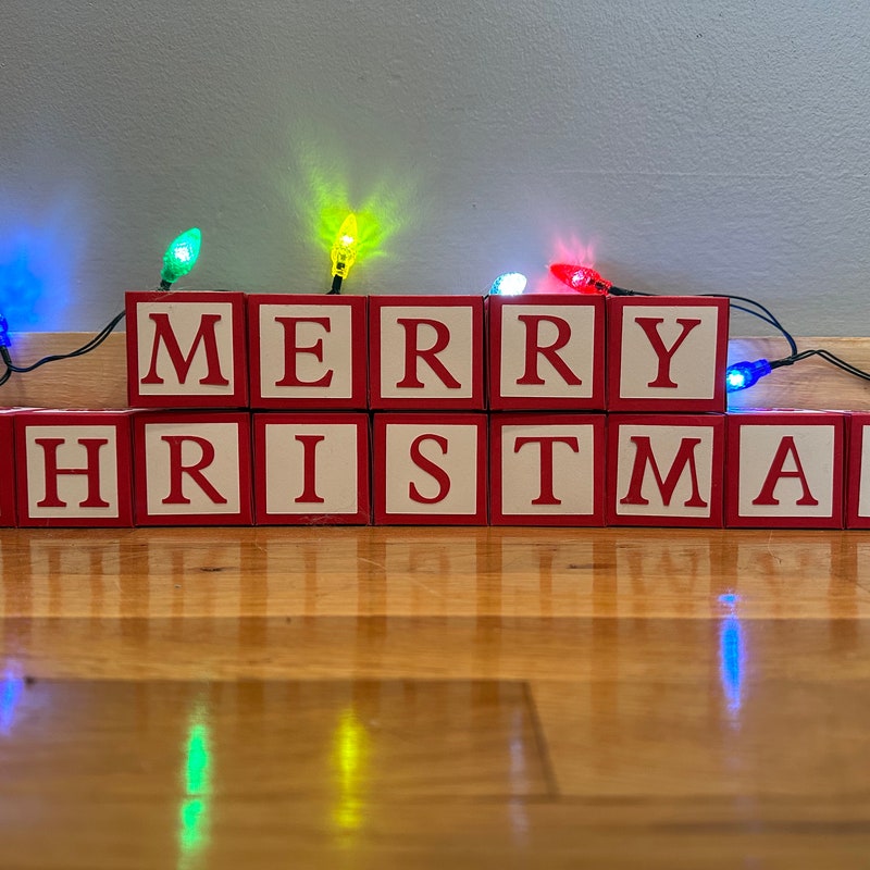 Christmas Block Letters - Etsy
