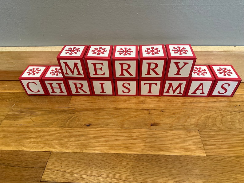 Cardstock Merry Christmas Blocks - Etsy