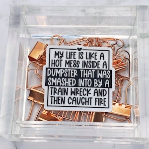 My Life is Like a Hot Mess, Inspirational Decals, Waterproof Stickers ...