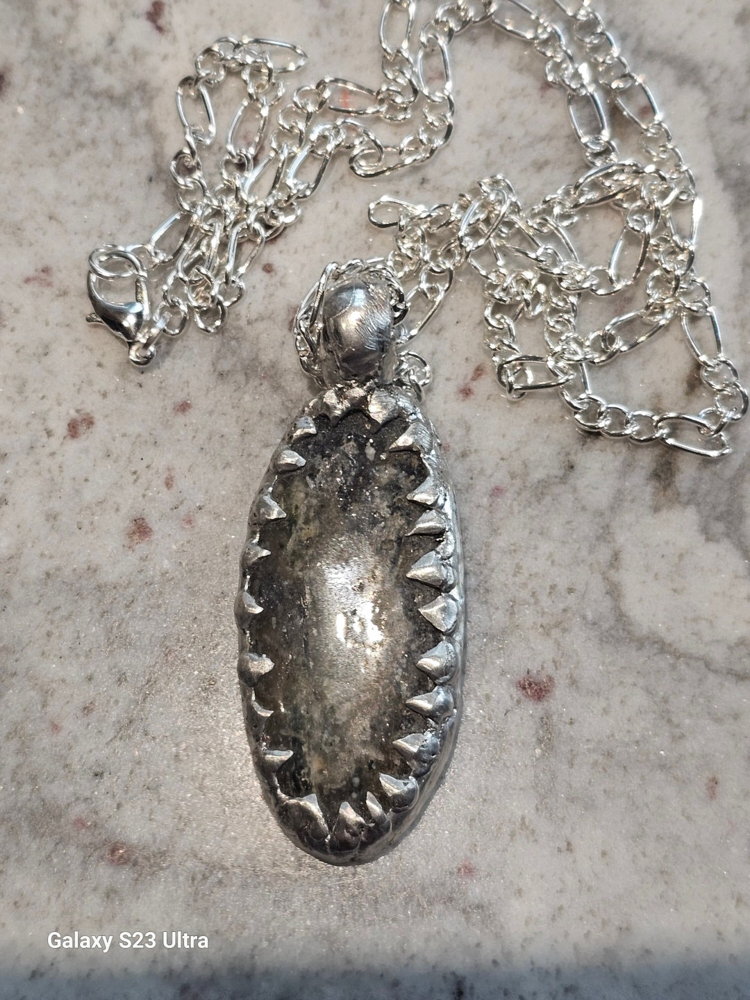 Obsidian Oval Claw Pendant With 23 Inch Chain - Etsy