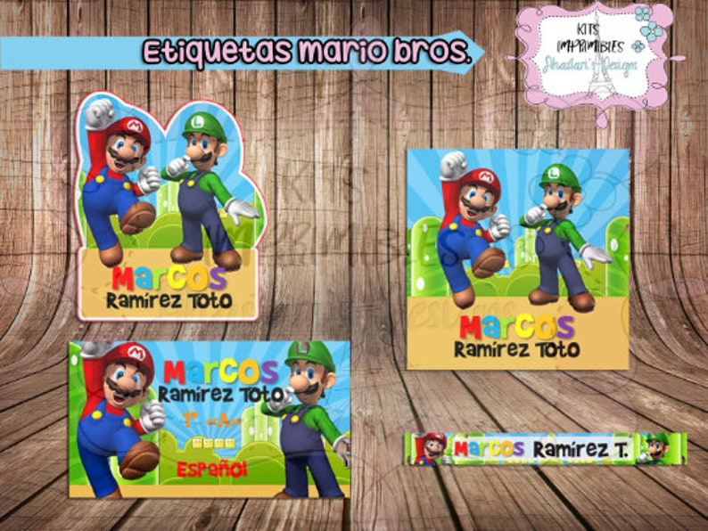 Mario Bros. Luigi Kit Editable Printable School Labels - Etsy