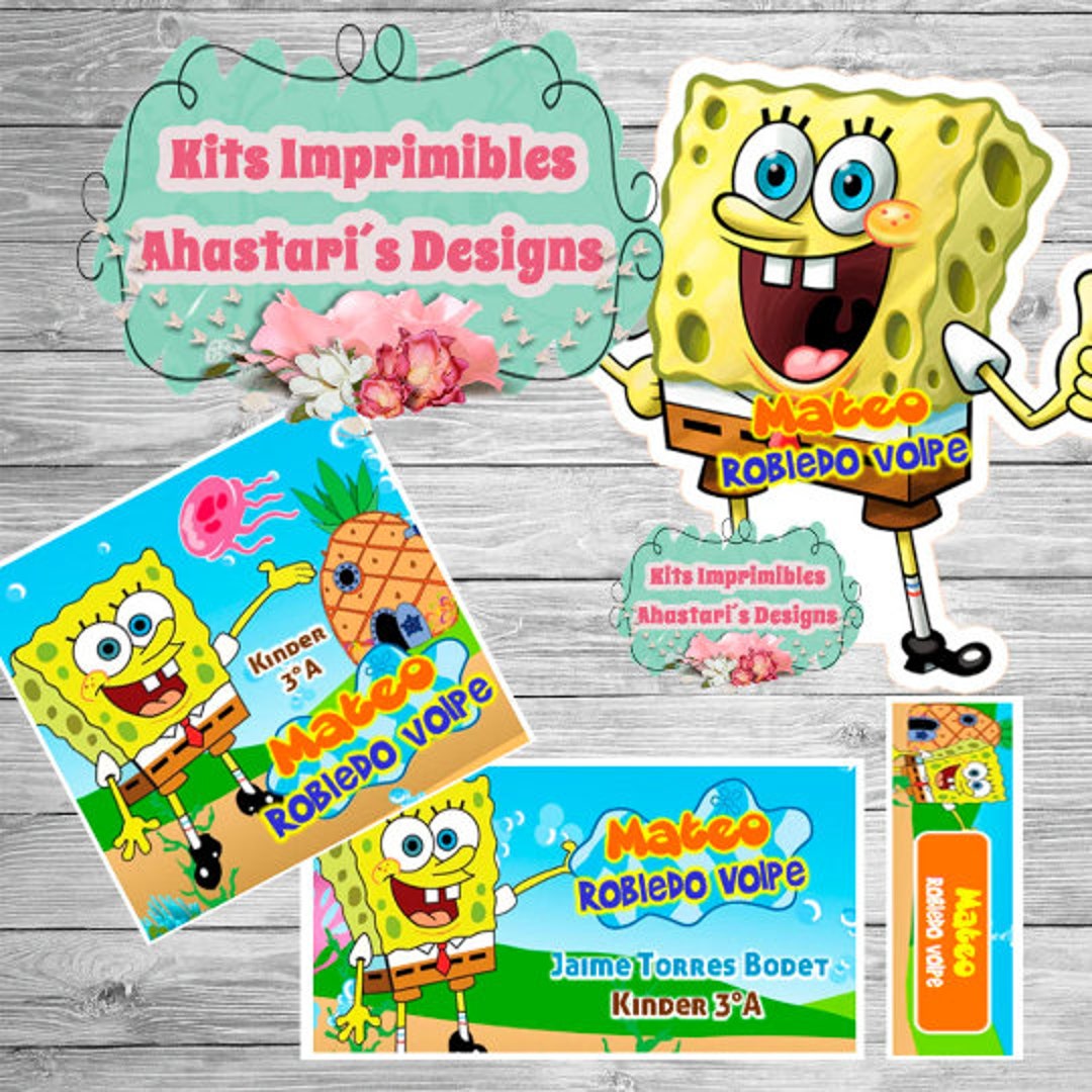 Editable Spongebob School Labels - Etsy