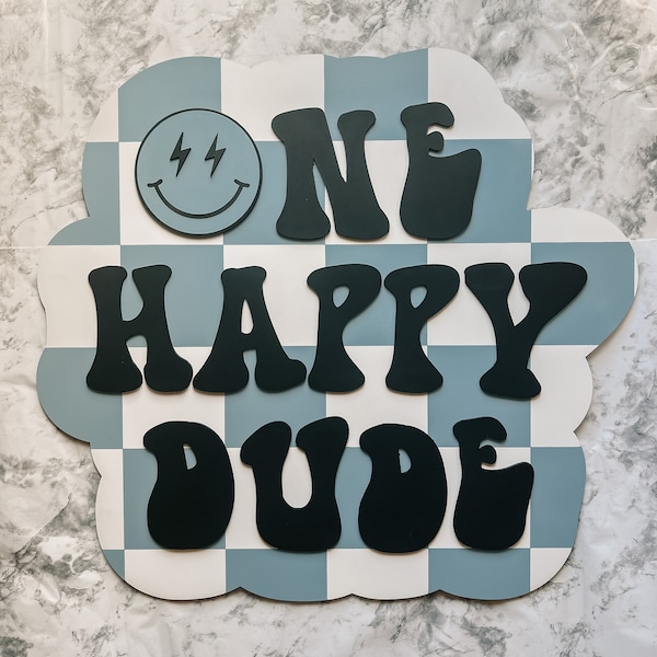 Blue One Happy Dude Birthday - Etsy