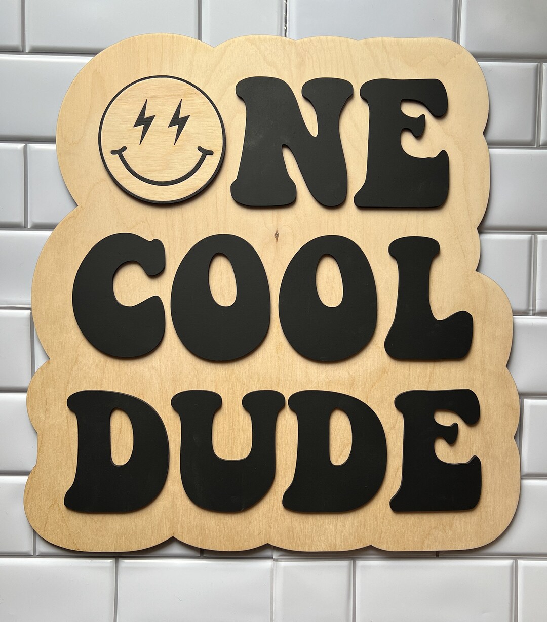 One Cool Dude Neutral Boho Wood Wall Art One Cool Dude Sign Natural ...