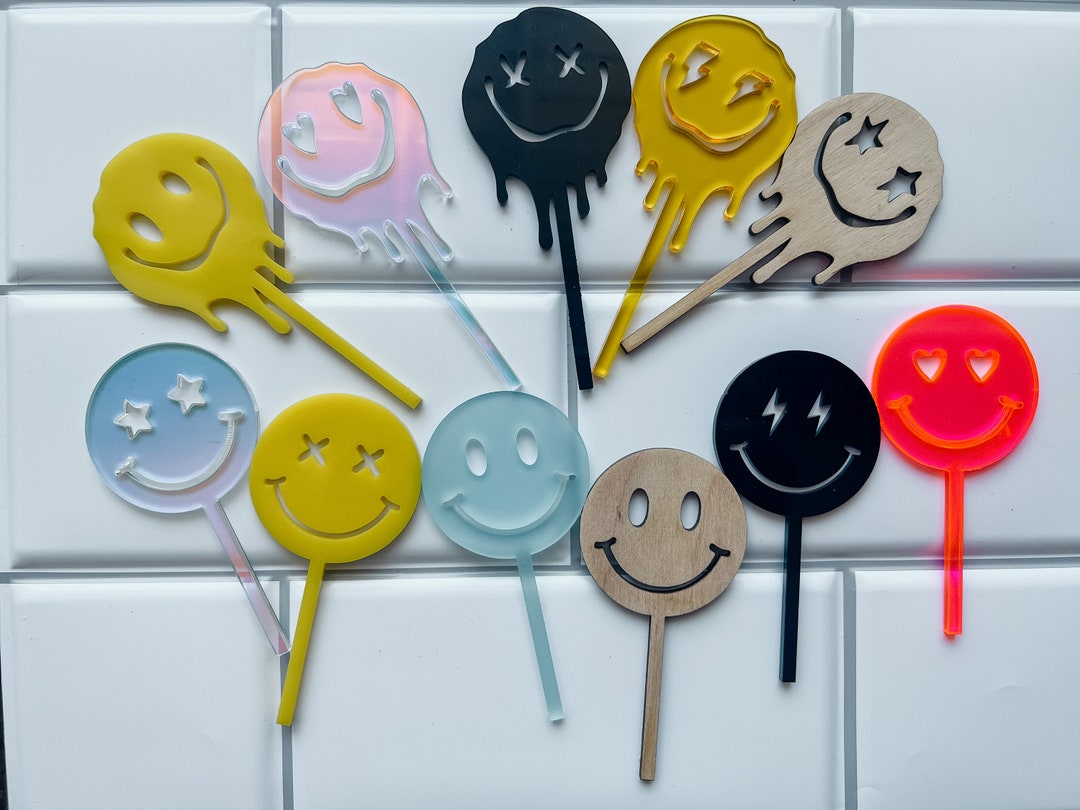 Smiley Face Cupcake Topper Smiley Face Party Decor Happy Face Cupcake ...