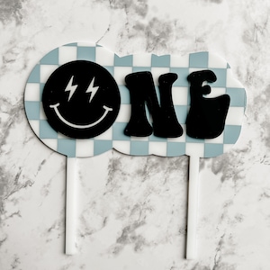 One Happy Dude Blue One Cool Dude Cake Topper Blue One Happy Dude ...