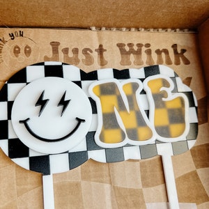 First Birthday Decorations Boy 1st Birthday Smiley Cake Topper Smash ...