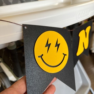 One Happy Dude High Chair Banner Smiley Face One High Chair Banner ...