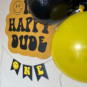 One Happy Dude High Chair Banner Smiley Face One High Chair Banner ...