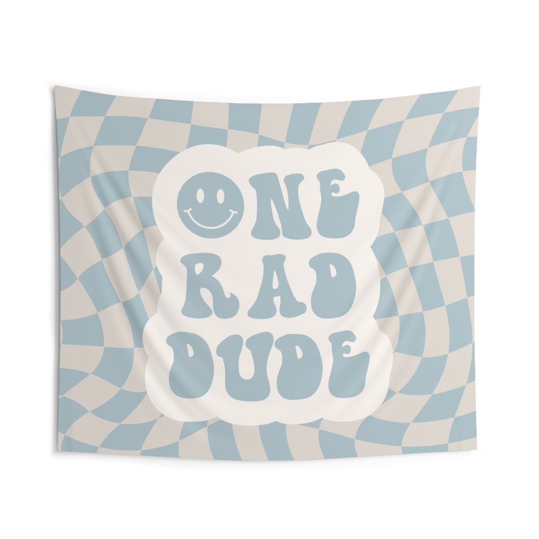 One Rad Dude Backdrop Banner Smiley Face Rad Dude Banner First Birthday ...