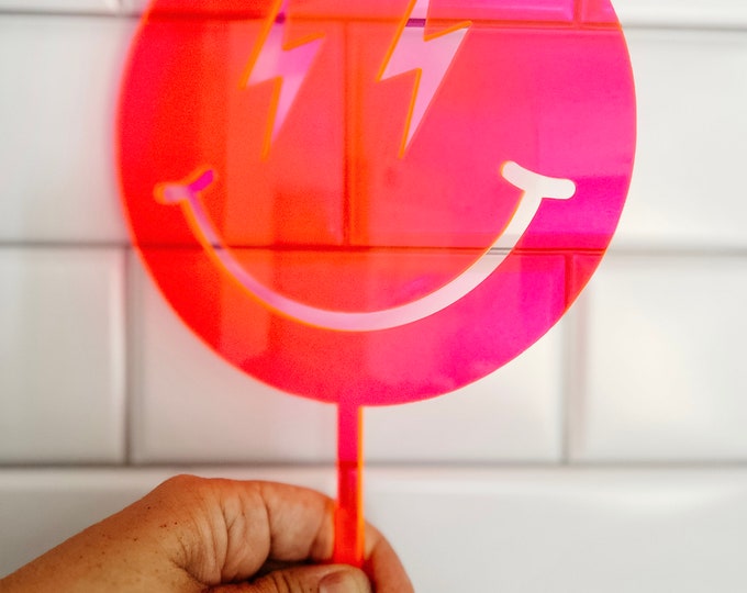 Pink Preppy Shaker Cake Topper, Smiley Face Birthday Party, Ten is a ...