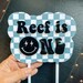 Custom Checker Smiley Face Cake Topper Checker Print Cake Decor ...