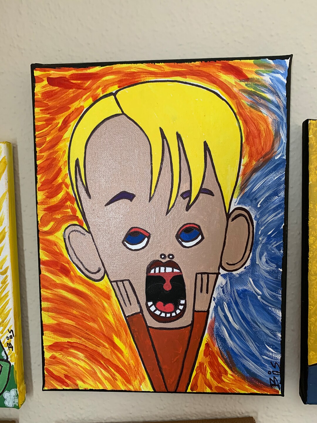 Home Alone, the Scream 9 X12 Original Acrylic Abstract Painting - Etsy