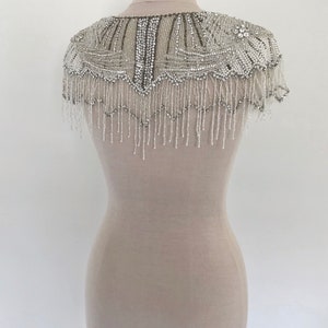 Beaded Bridal Capelet Wedding Cape Bridal Cover up Vintage Flapper ...