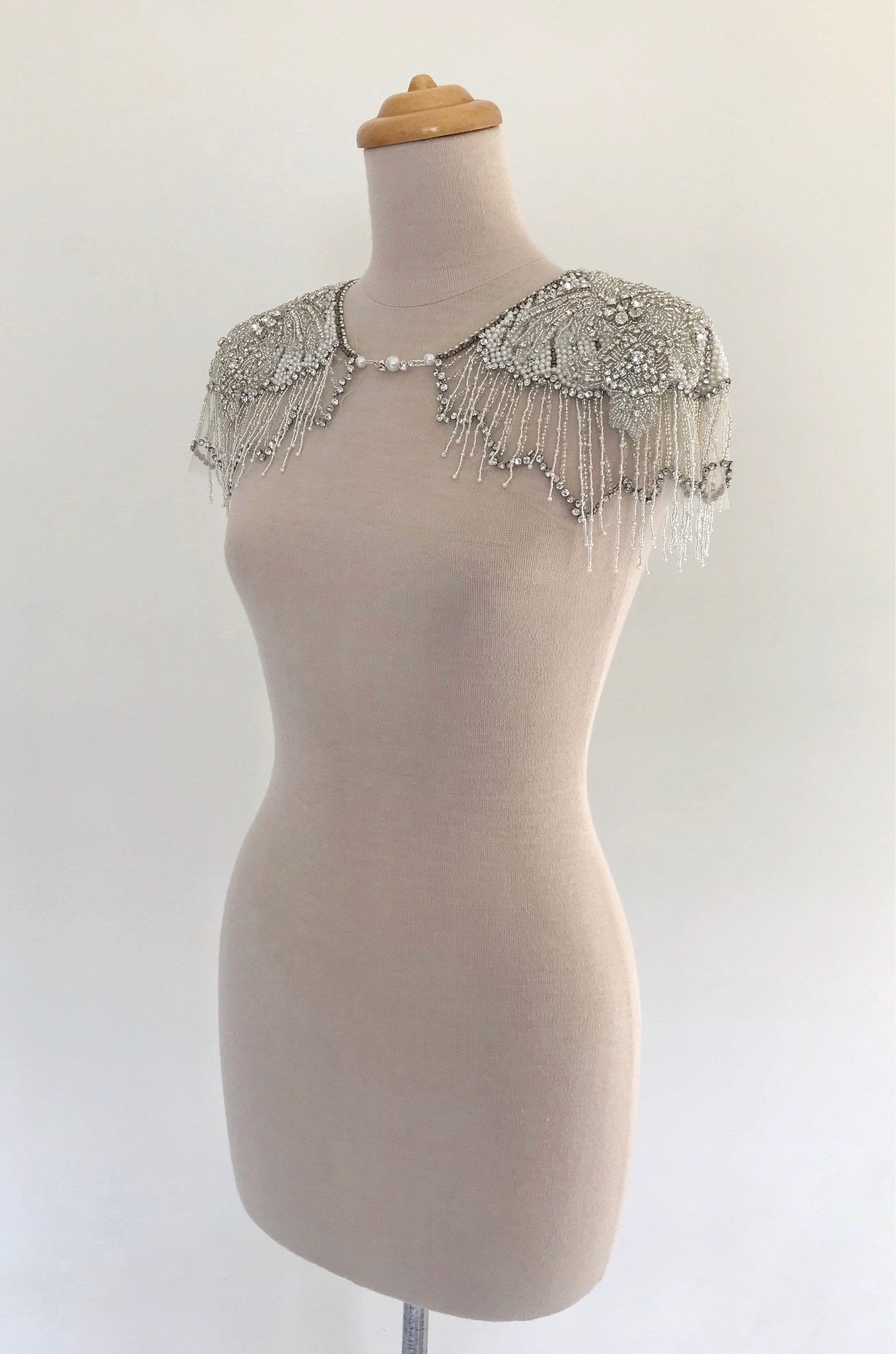 Beaded Bridal Capelet Wedding Cape Bridal Cover up Vintage | Etsy