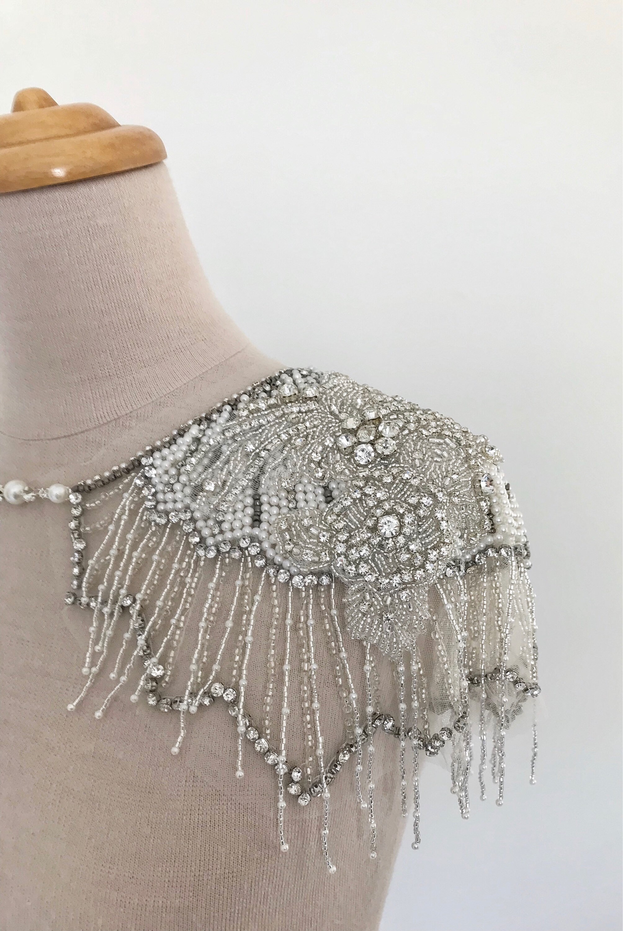 Beaded Bridal Capelet Wedding Cape Bridal Cover up Vintage | Etsy