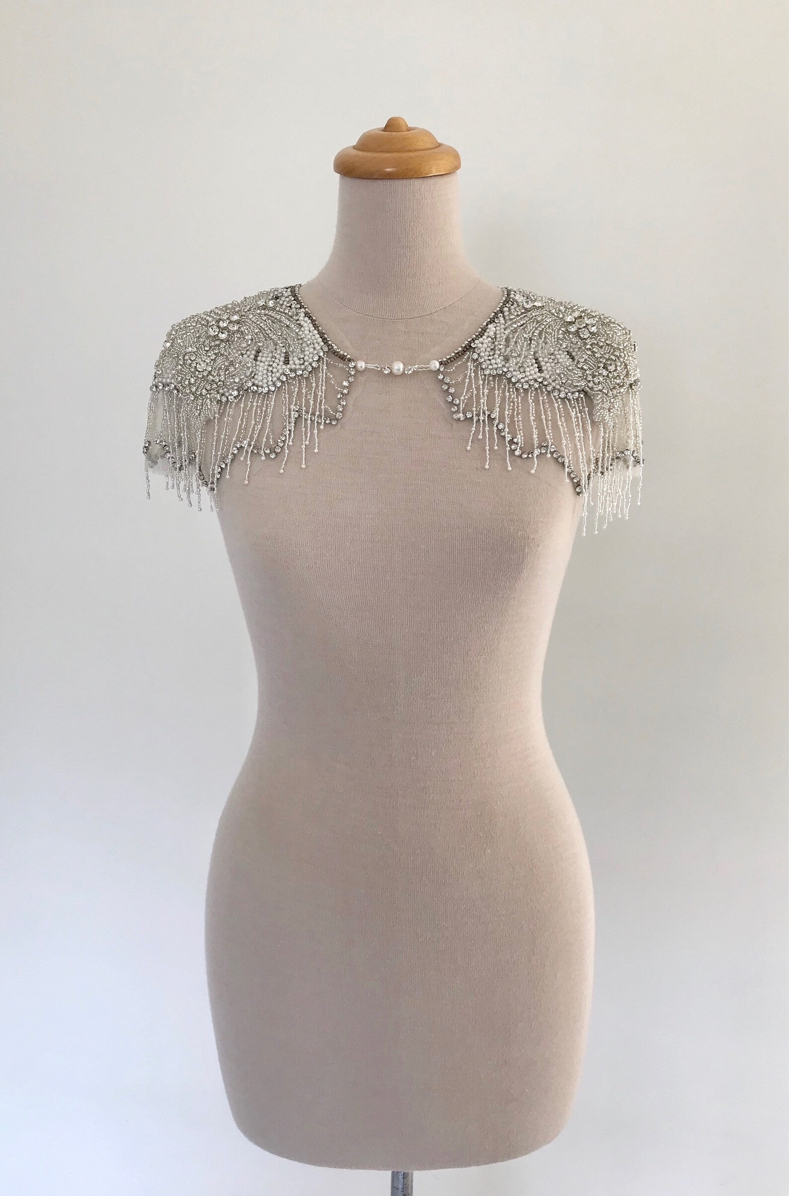 Beaded Bridal Capelet Wedding Cape Bridal Cover up Vintage | Etsy