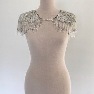 Beaded Bridal Capelet Wedding Cape Bridal Cover up Vintage Flapper ...