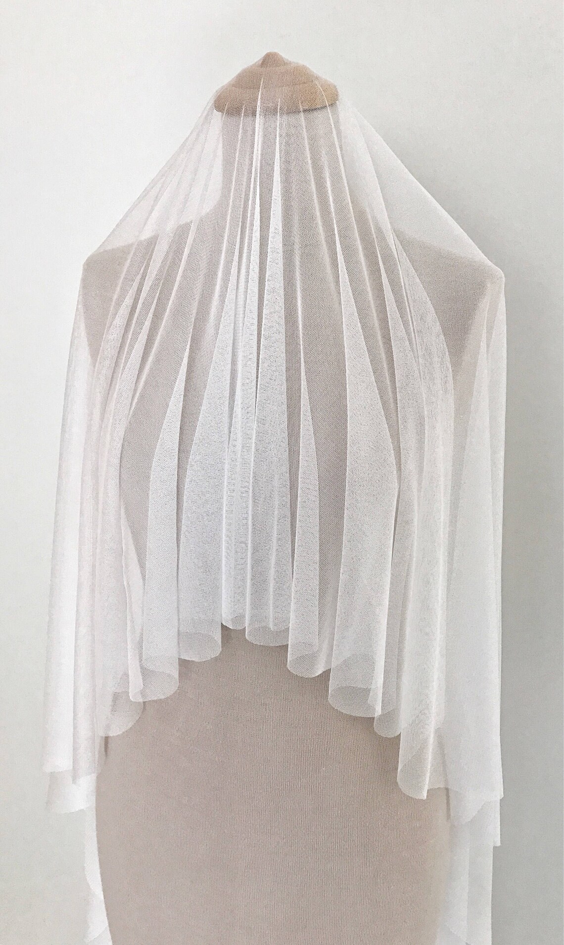 Silk Veil Simple Veil Soft Classic Long Veil Boho Cut Edge Veil Plain ...