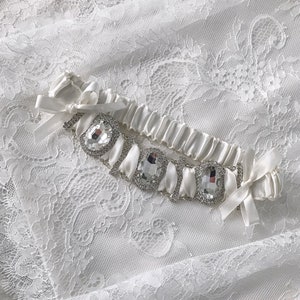 Ivory Wedding Garter Rhinestone Jewellery Handmade Garter Crystal Royal ...