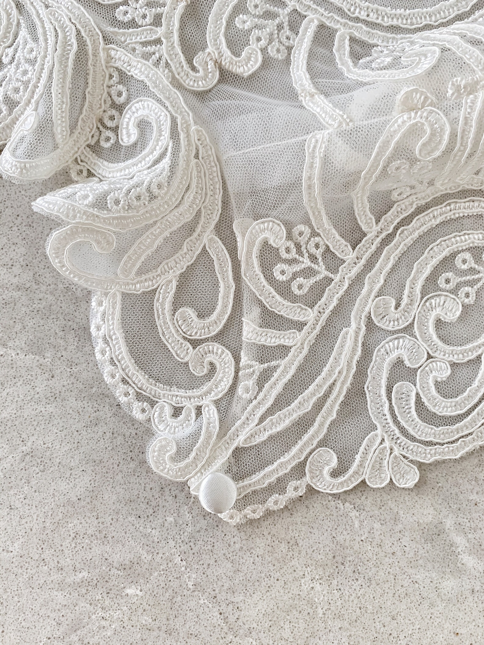 Bridal Long Tulle Cape With Embroidered Lace Appliqués/ - Etsy UK