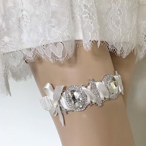 Ivory Wedding Garter Rhinestone Jewellery Handmade Garter Crystal Royal ...