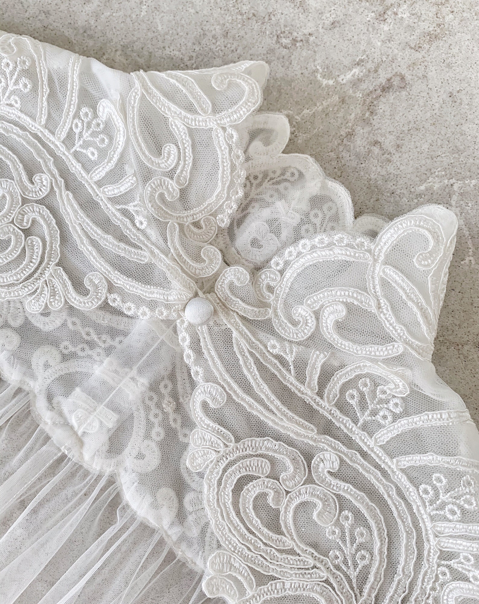 Bridal Long Tulle Cape With Embroidered Lace Appliqués/ - Etsy UK