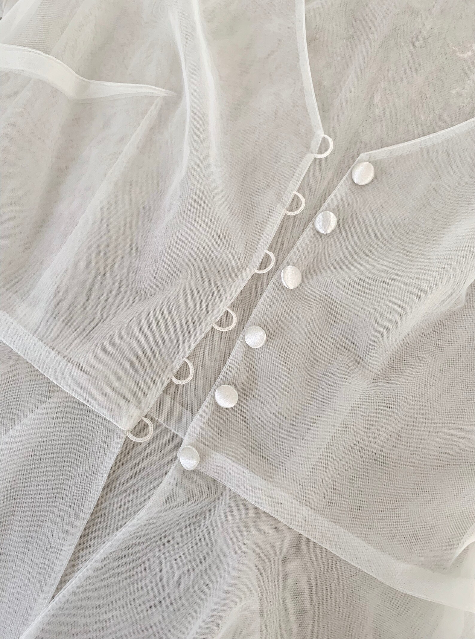 Bridal Tulle Jacket With Long Sleeves and Peplum/wedding Dress Sheer ...