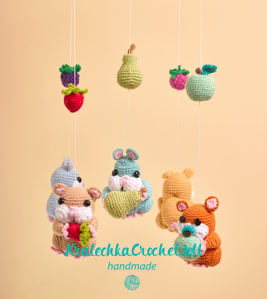 Hamster Baby Mobile, Guinea Pigs Nursery Mobile, Cute Crib Mobile - Etsy