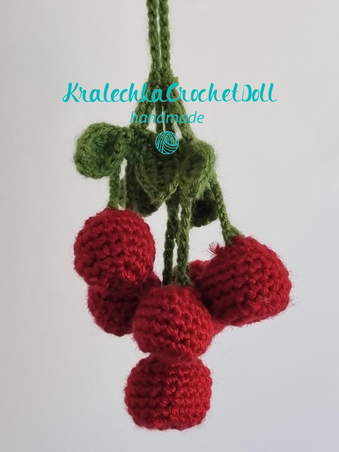 Cherry Car Charm, Crochet Car Hanger, Cute Car Accessories - Etsy